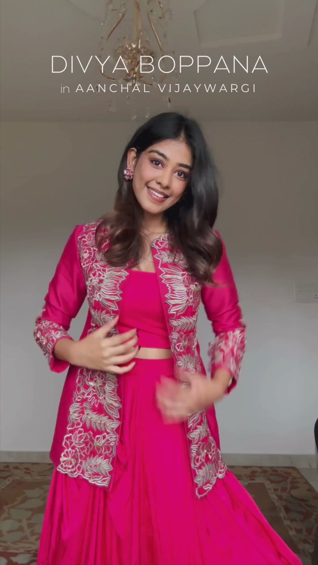 Divya Boppana in Crimson Blazer Set – Aanchal Vijaywargi